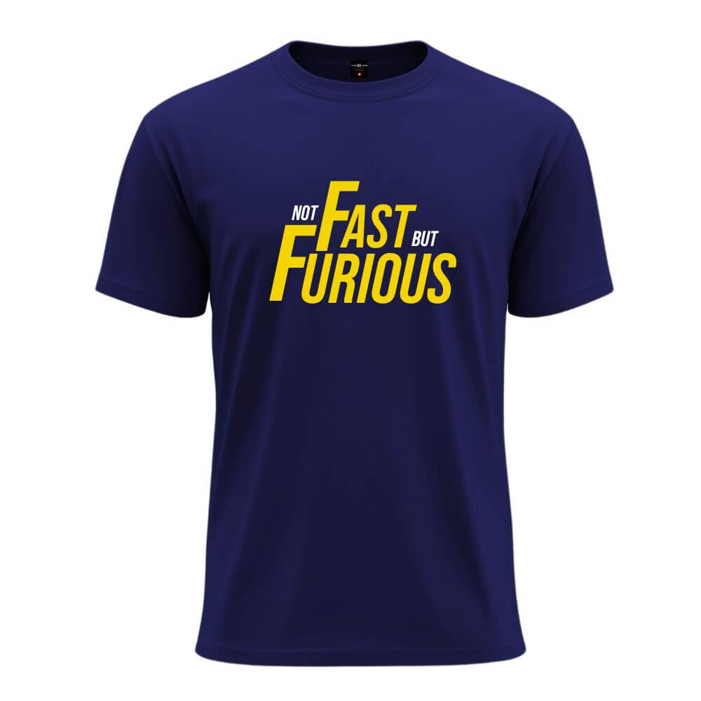 Navy Blue 'Not Fast but Furious' T-Shirt for Men | Biker & Movie Lover ...
